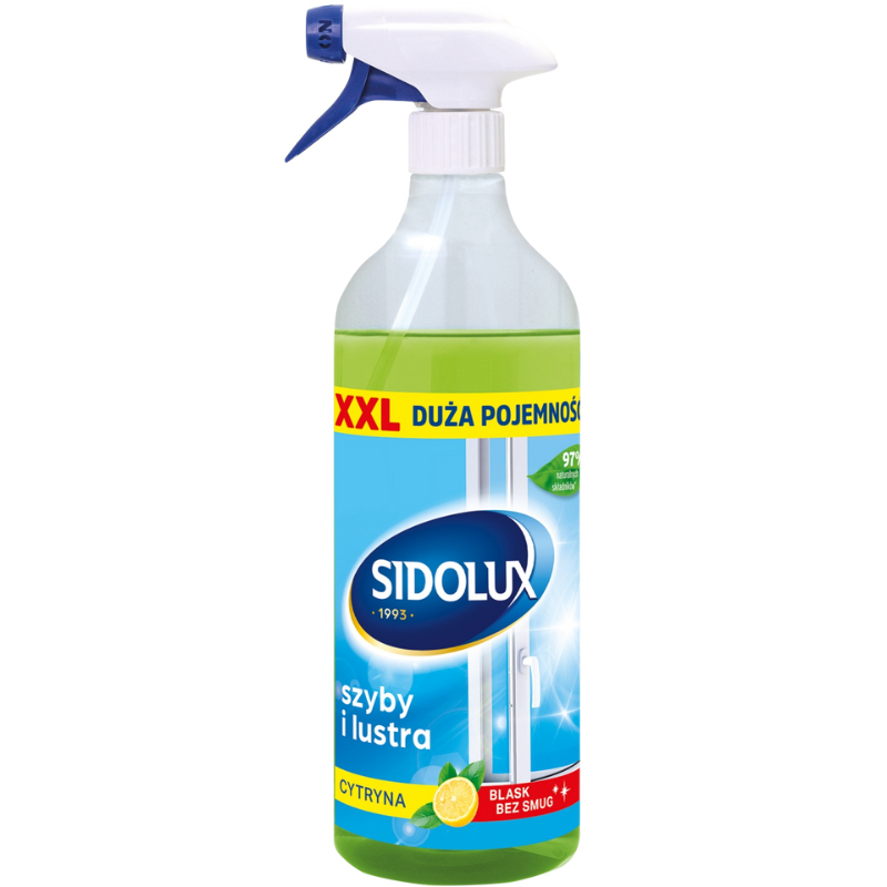 Sidolux Crystal Płyn do Mycia Szyb i Luster Spray Cytrynowy 900ml