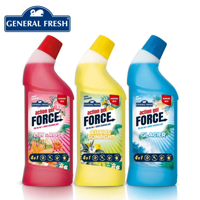 General Fresh Force Action Gel Morski Żel do WC 1L - KozackaDrogeria