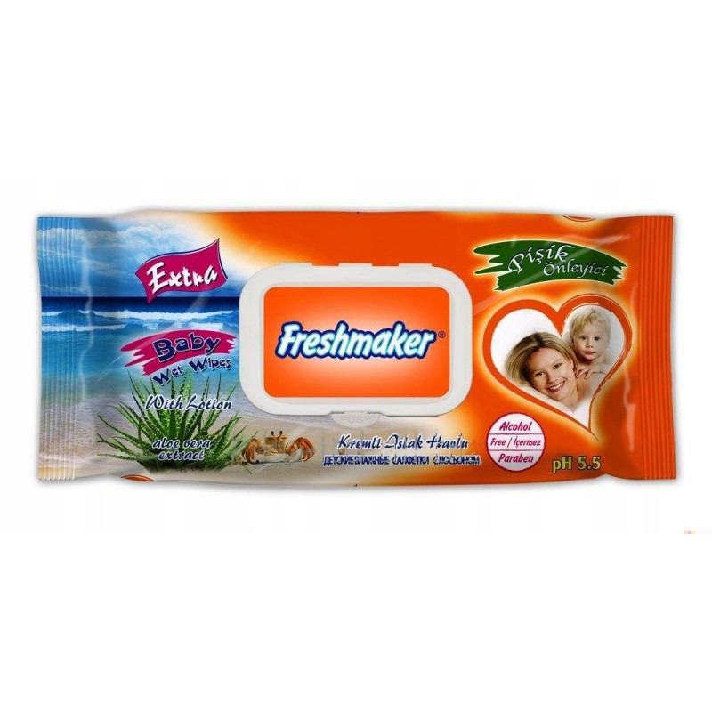Freshmaker Chusteczki Nawilżane dla Dzieci Aloe Vera 60 Sztuk Freshmaker Chusteczki Nawilżane dla Dzieci Aloe Vera 60 Sztuk