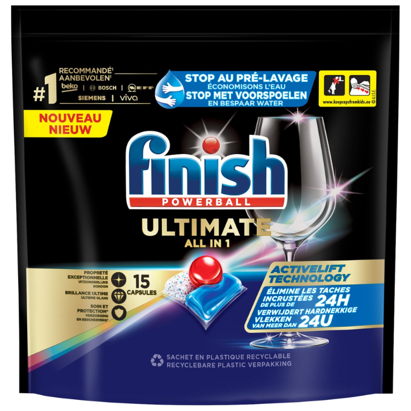 Finish Ultimate All in 1 Kapsułki do Zmywarki 15 Szt - KozackaDrogeria